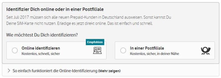 Vodafone CallYa Registrierung: So aktivierst du deine Prepaid-Karte
